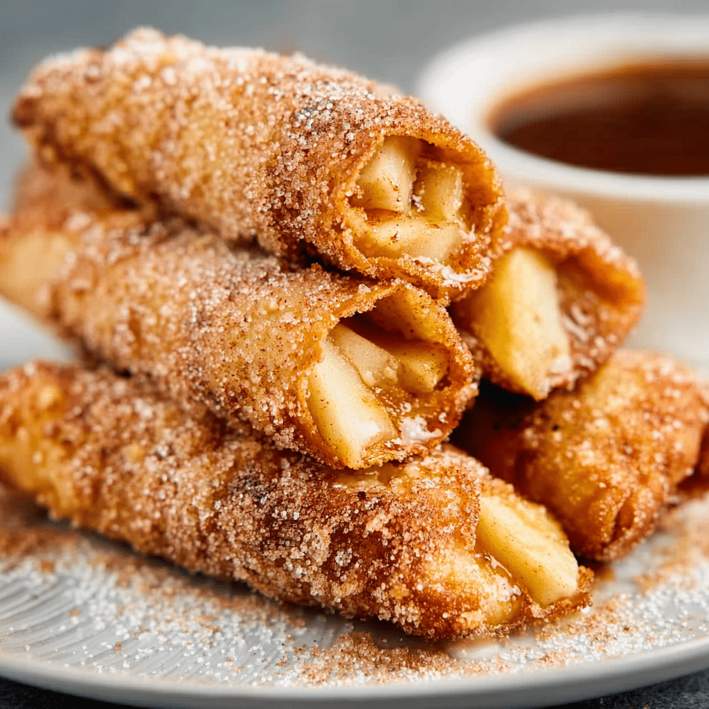 Apple Pie Egg Rolls with Cinnamon Sugar