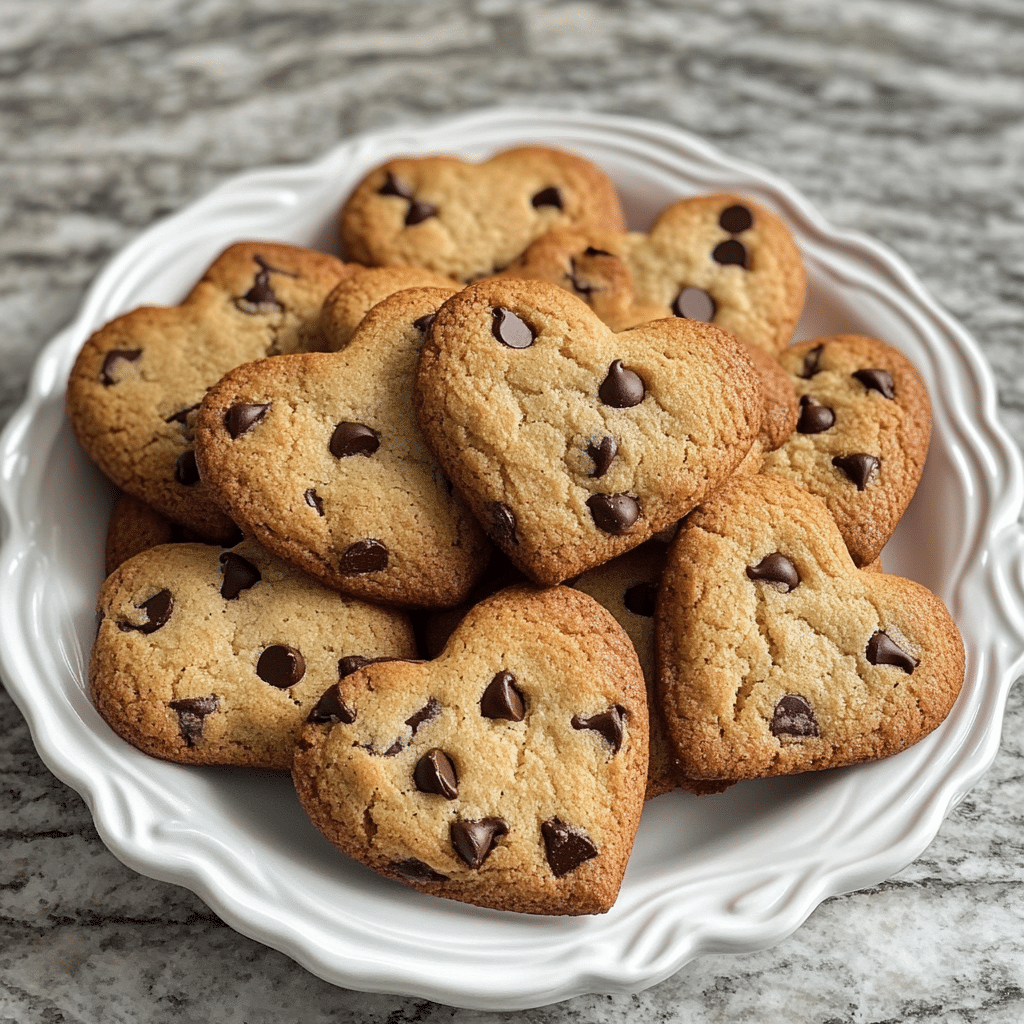 Heart Shaped Chocolate Chip Cookies